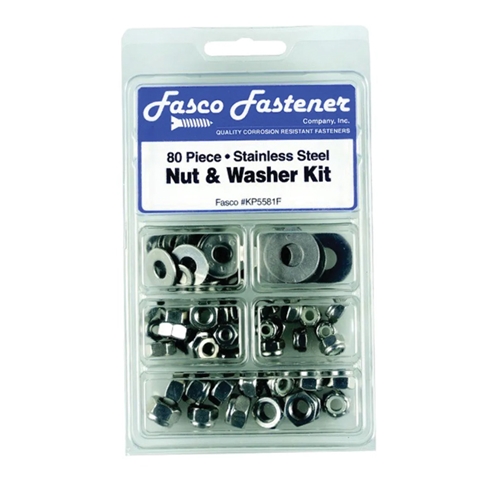 Blackburn Marine - 80 PC SS Nut, Nylock & Washer Kit